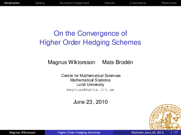 (PDF) On the Convergence of Higher Order Hedging Schemes: The Delta ...
