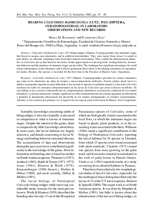 (PDF) Rearing Culicoides Bambusicola (Lutz, 1913) (Diptera ...