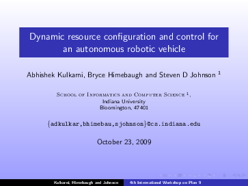 (PDF) Dynamic resource configuration and control for an autonomous robotic vehicle