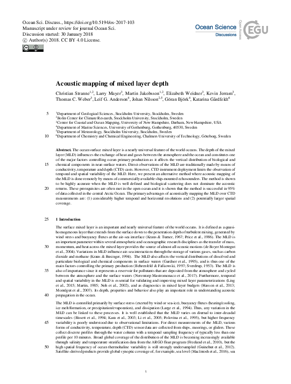 (PDF) Acoustic mapping of mixed layer depth