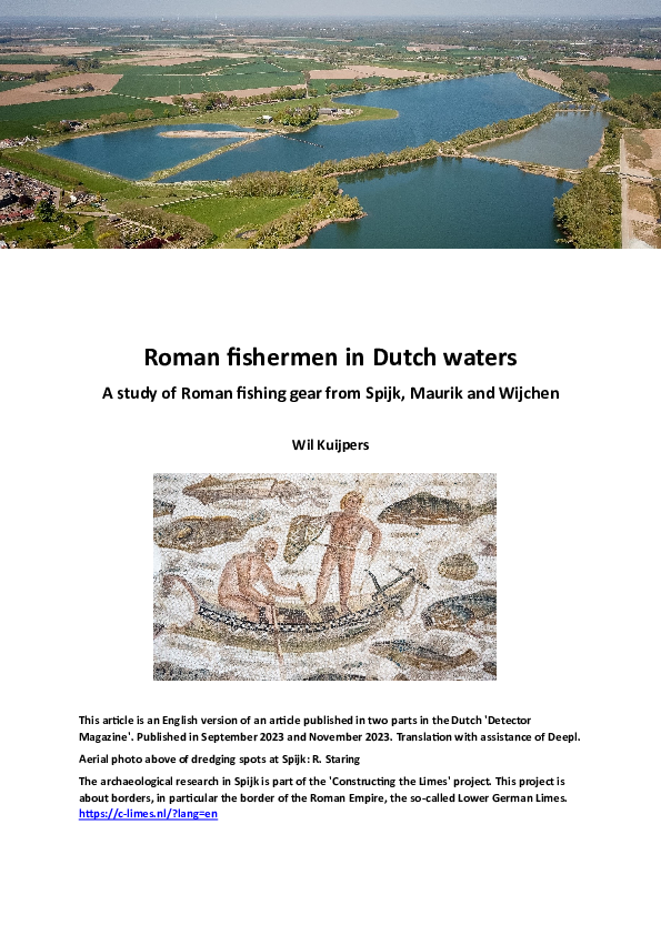 (PDF) Roman fishermen in Dutch waters. A study of Roman fishing gear ...
