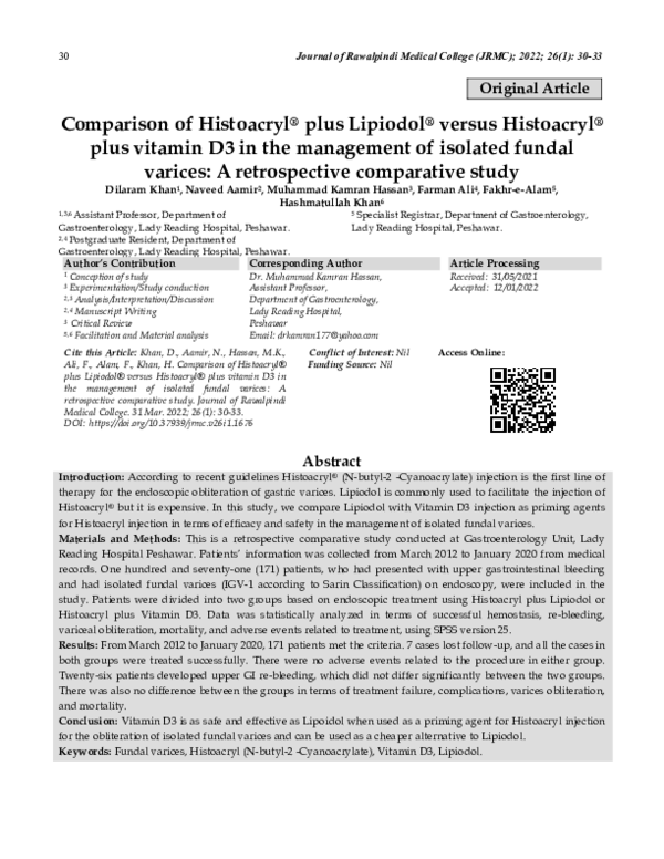 (PDF) Comparison of Histoacryl® plus Lipiodol® versus Histoacryl® plus ...