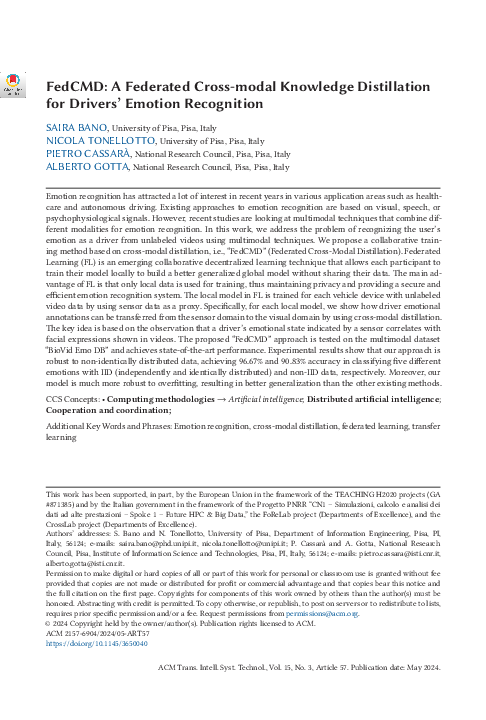 (PDF) FedCMD: A Federated Cross-Modal Knowledge Distillation for ...