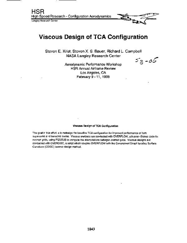 (PDF) Viscous Design of TCA Configuration