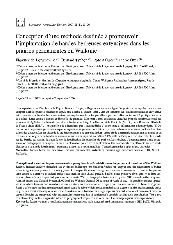 (PDF) Conception d’une méthode destinée à promouvoir l’implantation de ...