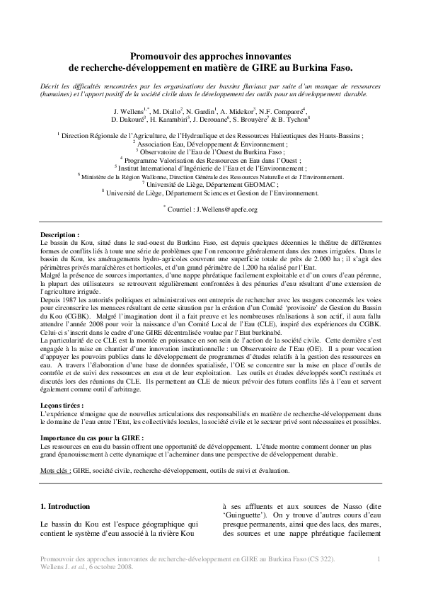 (PDF) Promouvoir des approches innovantes de recherche-développement en ...