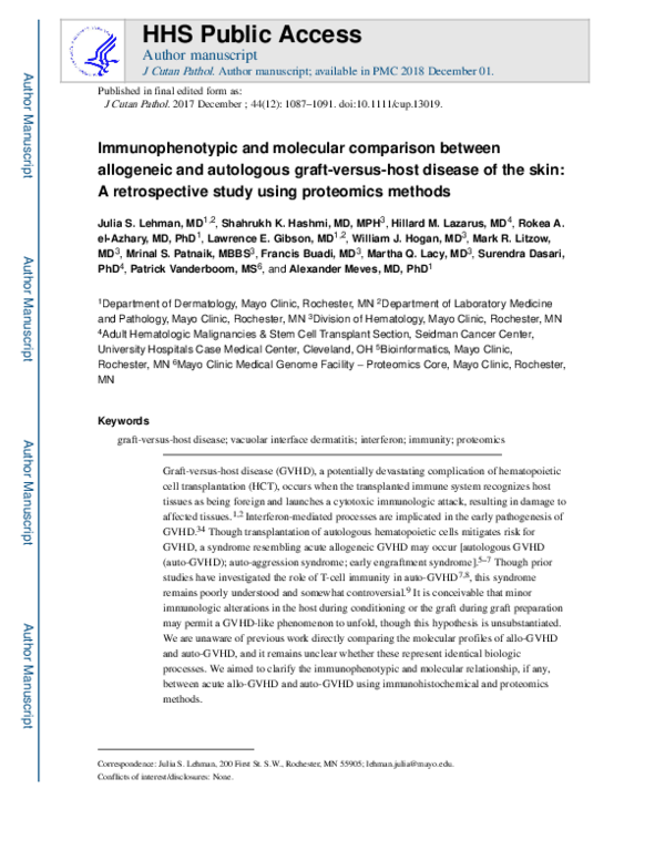 (PDF) Immunophenotypic and molecular comparison between allogeneic and ...