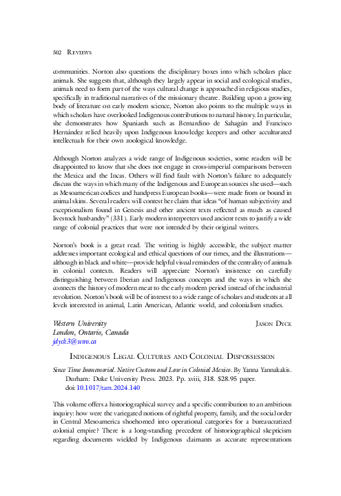 (PDF) Tavarez review Yannakakis Since Time Immemorial Americas 2024