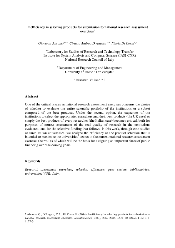 (PDF) Inefficiency in selecting products for submission to national ...