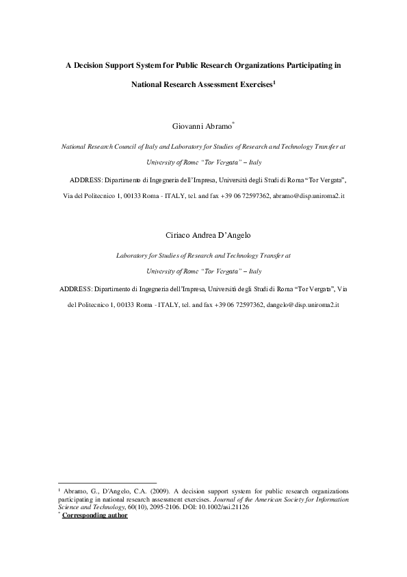 (PDF) A decision support system for public research organizations ...
