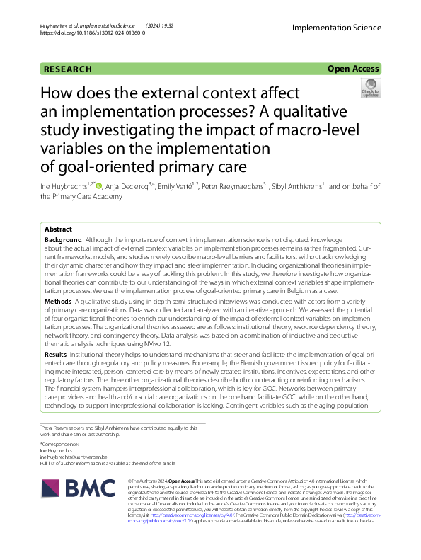 (PDF) How does the external context affect an implementation processes ...
