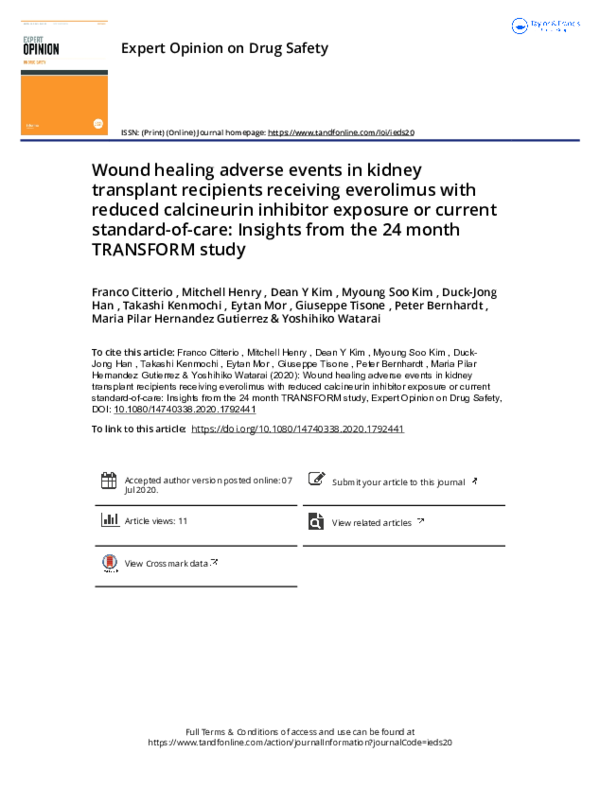 (PDF) Wound healing adverse events in kidney transplant recipients ...