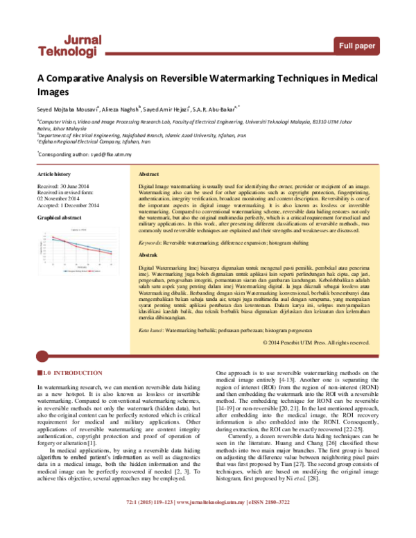 (PDF) A Comparative Analysis on Reversible Watermarking Techniques in ...
