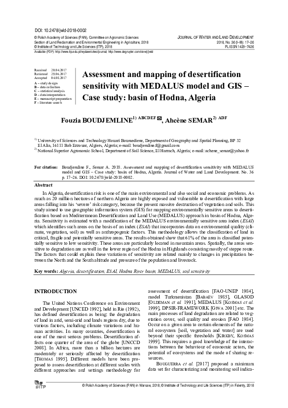 (PDF) Assessment and mapping of desertification sensitivity with ...