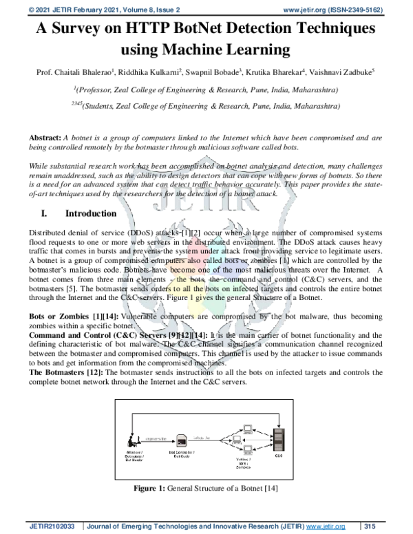 (PDF) A Survey on HTTP BotNet Detection Techniques using Machine Learning