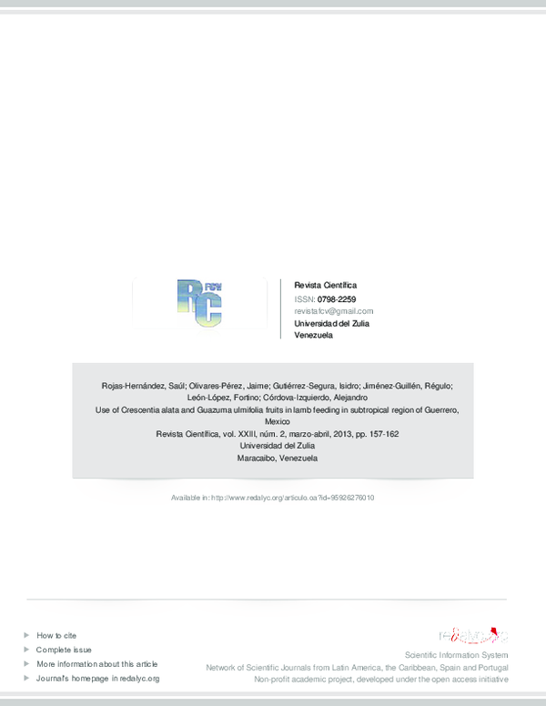 (PDF) USE OF Crescentia alata AND Guazuma ulmifolia FRUITS IN LAMB ...