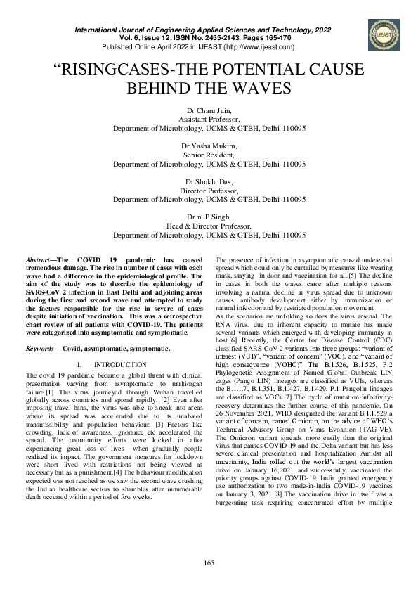 (PDF) Risingcases-The Potential Cause Behind the Waves