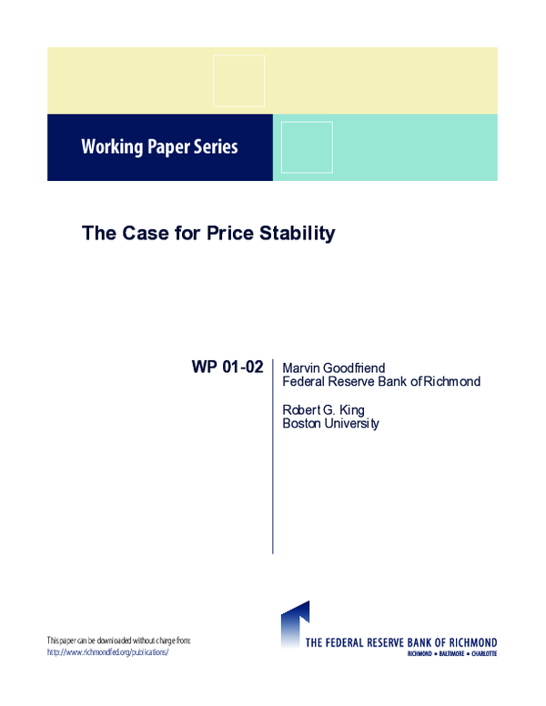 (PDF) The Case for Price Stability