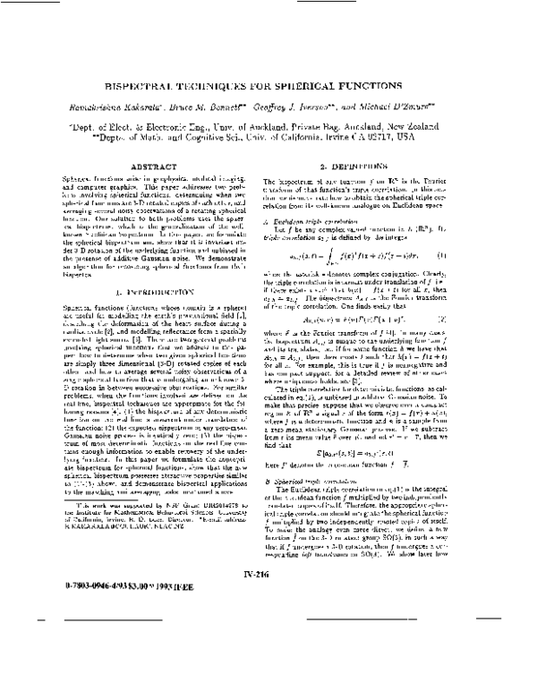 (PDF) Bispectral techniques for spherical functions