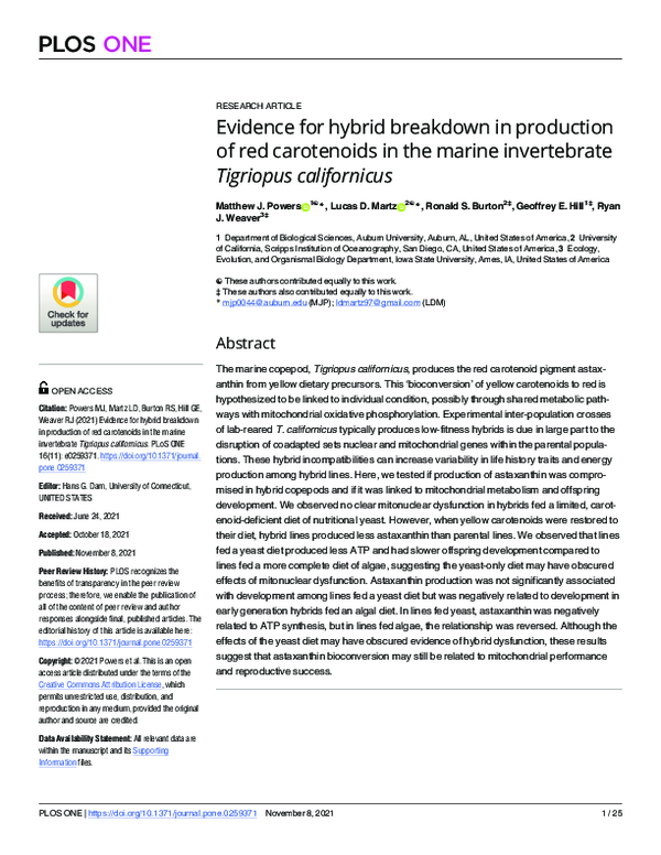 (PDF) Evidence for hybrid breakdown in production of red carotenoids in ...