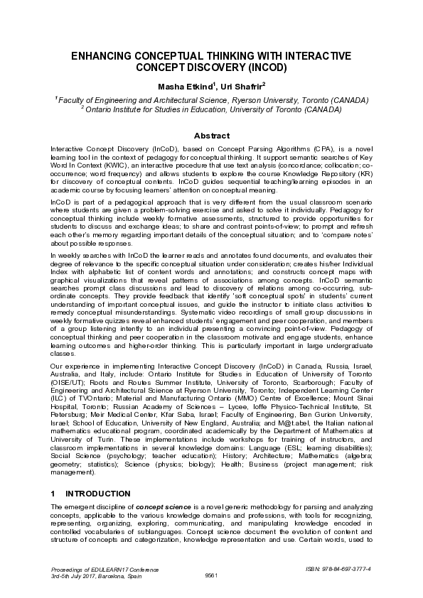 (PDF) Enhancing Conceptual Thinking with Interactive Concept Discovery (Incod)