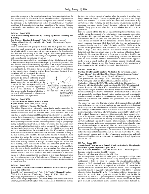 (PDF) Titin-Based Modulation of Sarcomere Structure as Revealed by ...