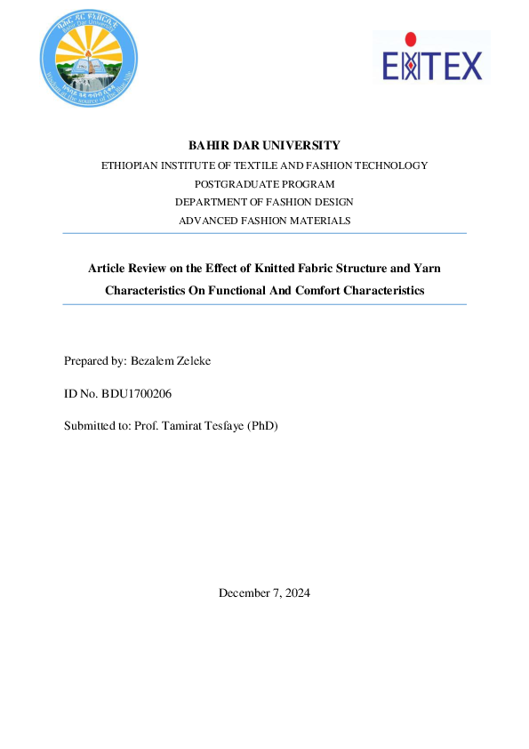 (PDF) BAHIR DAR UNIVERSITY