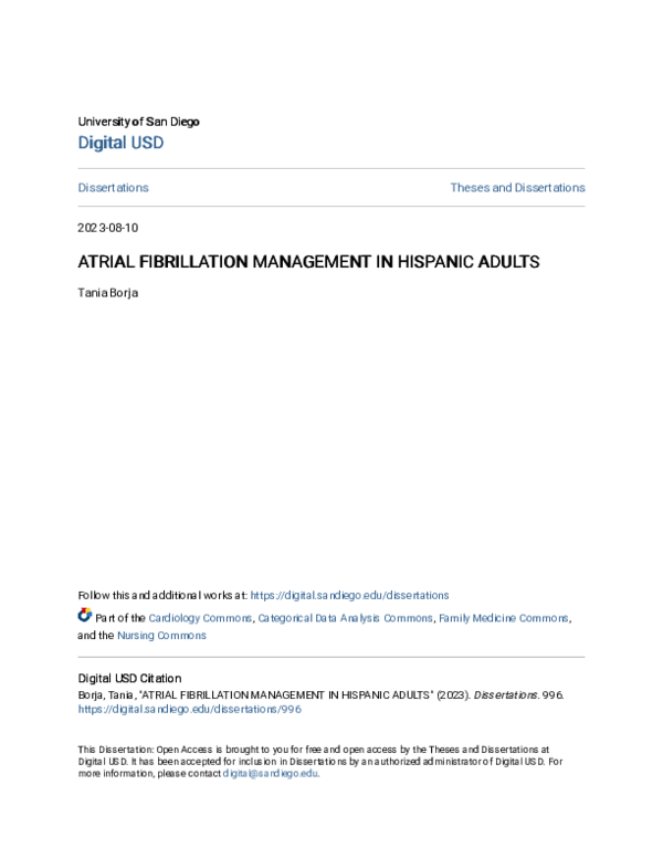 (PDF) Atrial Fibrillation Management In Hispanic Adults