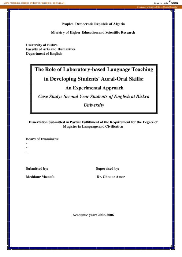 (PDF) The Role of Laboratory-based Language Teachingin Developing ...