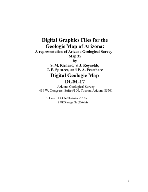 (PDF) Digital Graphics Files for the Geologic Map of Arizona, a ...