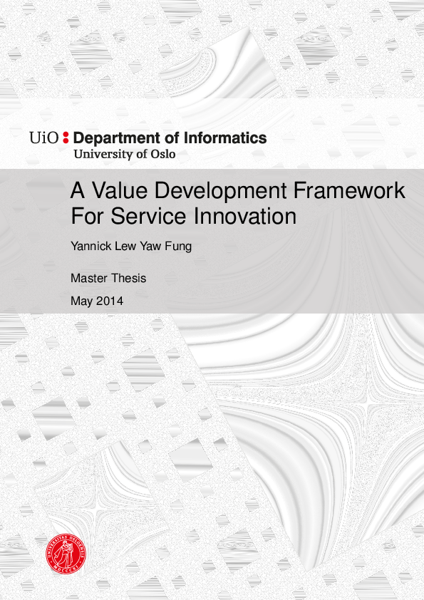(PDF) A Value Development Framework For Service Innovation