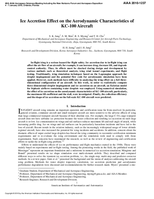 (PDF) Ice Accretion Effect on the Aerodynamic Characteristics of KC-100 ...