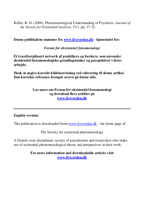 (PDF) Phenomenological understanding of psychosis
