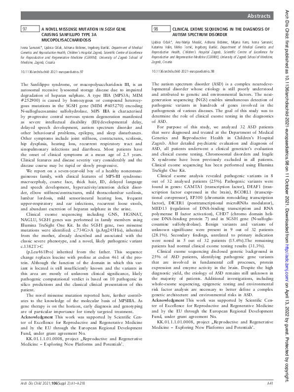 (PDF) 98 Clinical exome sequencing in the diagnosis of autism spectrum ...