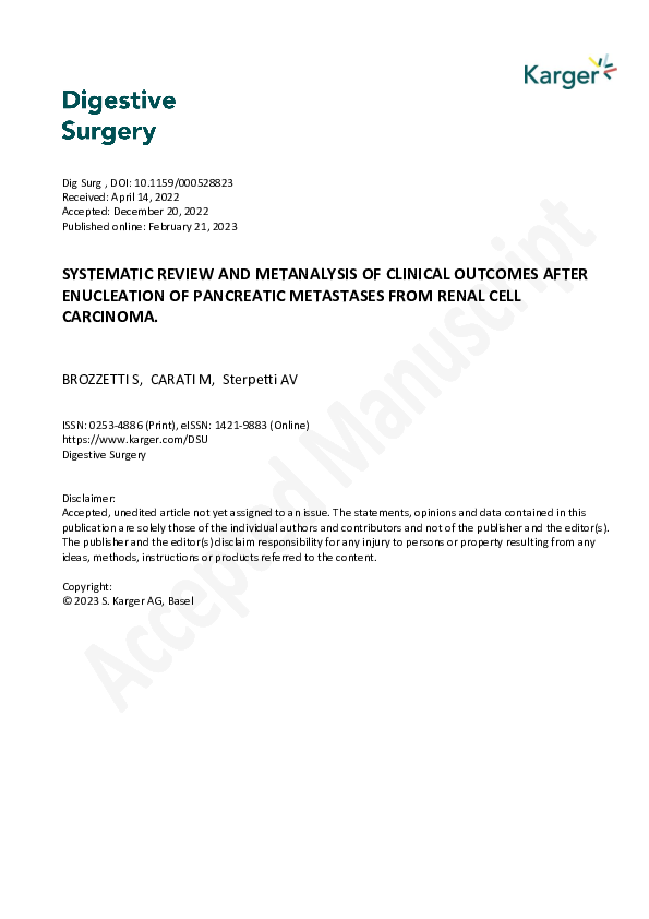 (PDF) Systematic Review and Metanalysis of Clinical Outcomes After ...