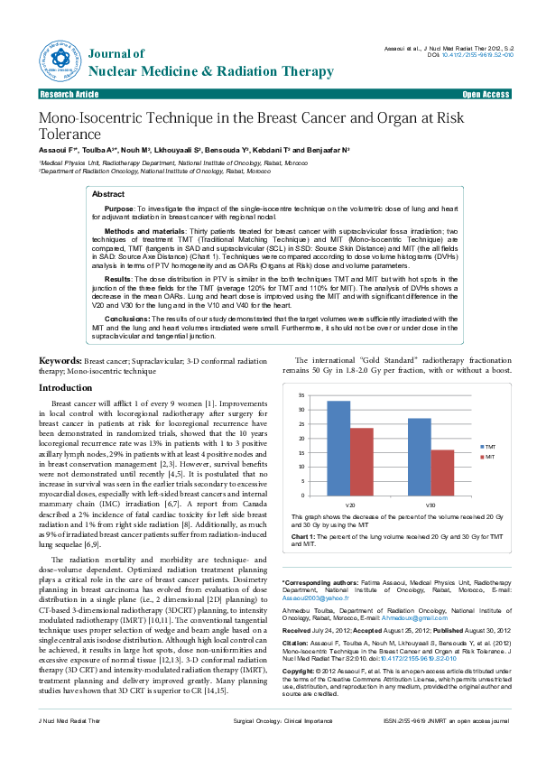 (PDF) Mono-Isocentric Technique in the Breast Cancer and Organ at Risk ...