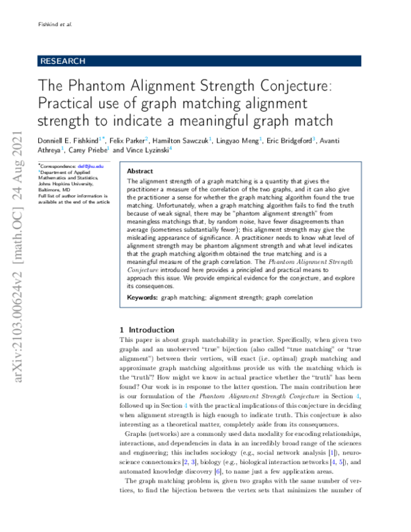 (PDF) The Phantom Alignment Strength Conjecture: Practical use of graph ...