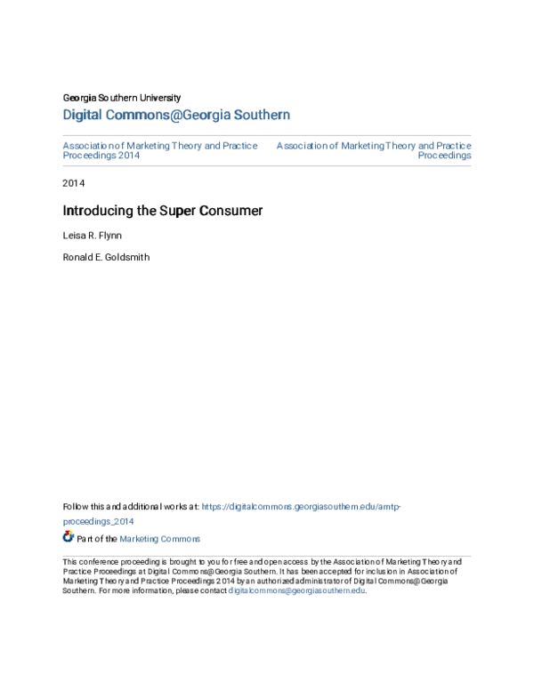 (PDF) Introducing the super consumer