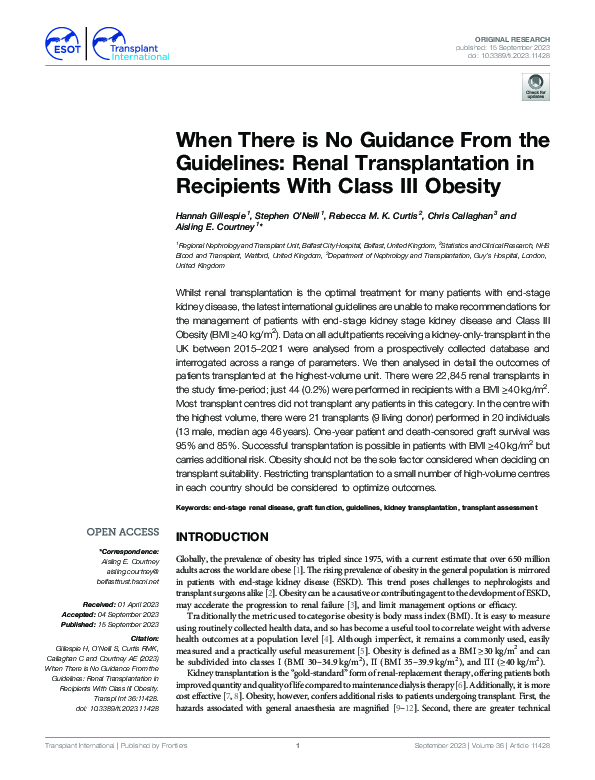 (PDF) When There is No Guidance From the Guidelines: Renal ...