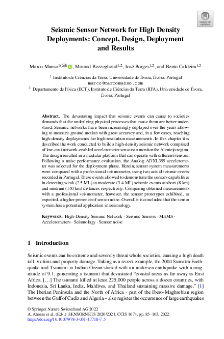 (PDF) Seismic Sensor Network for High Density Deployments: Concept, Design, Deployment and Results