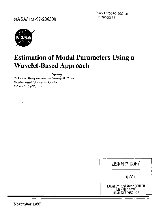 (PDF) Estimation of modal parameters using a wavelet-based approach