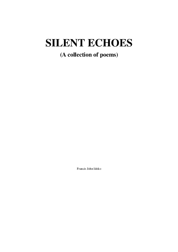 (PDF) Silent Echoes ( A collection of poems)