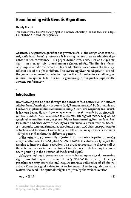 (PDF) Beamforming with Genetic Algorithms