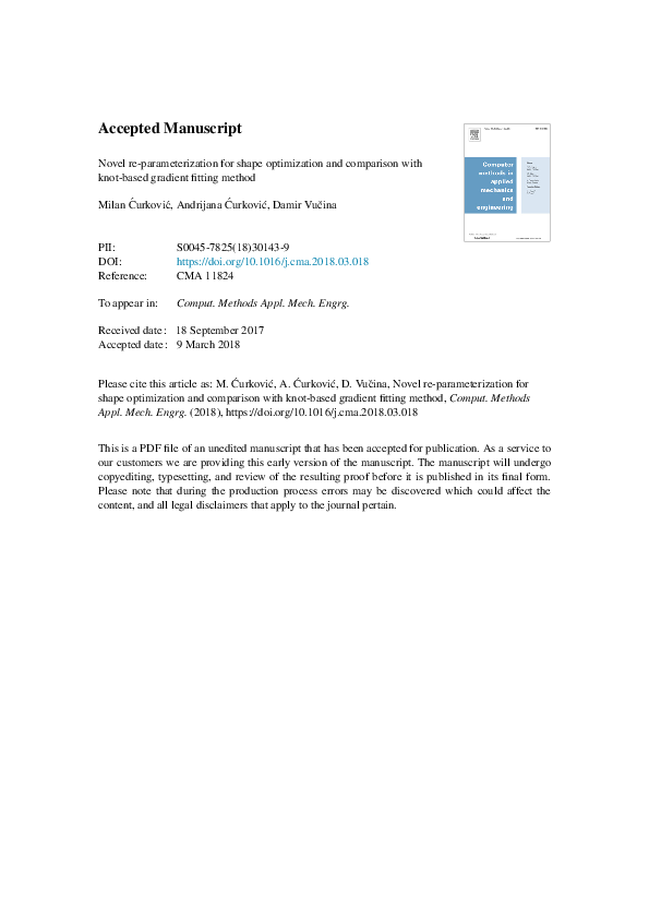 Pdf Novel Re Parameterization For Shape Optimization And Comparison With Knot Based Gradient