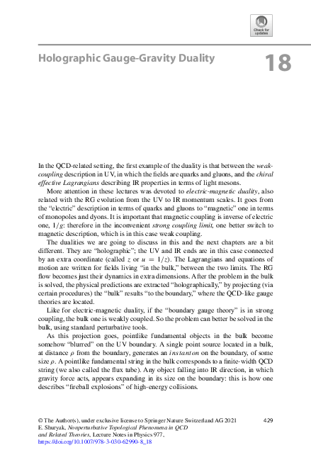 (PDF) Holographic Gauge-Gravity Duality