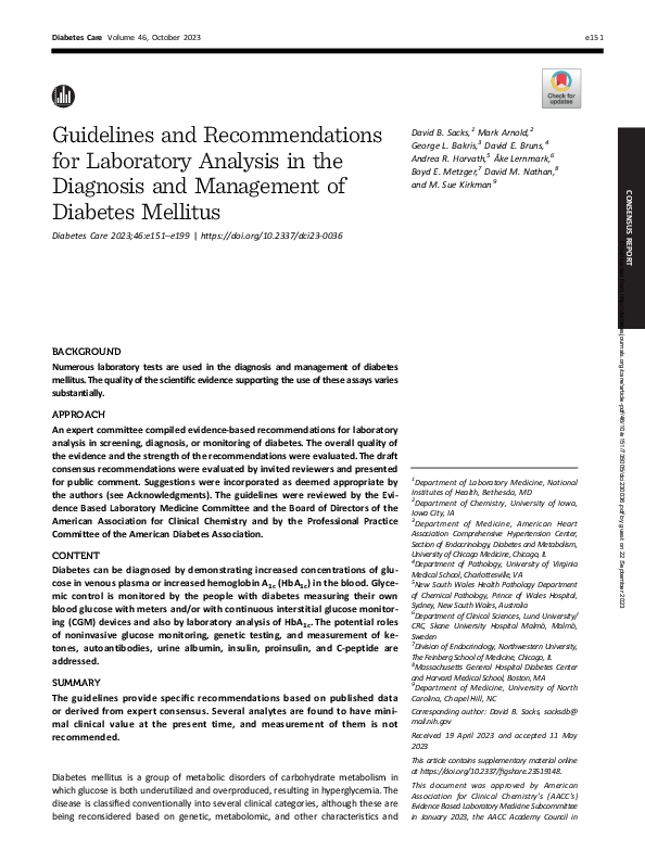 (PDF) Guidelines and Recommendations for Laboratory Analysis in the ...