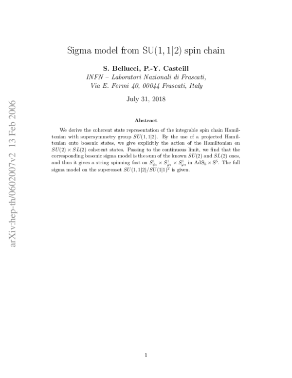 (PDF) Sigma model from spin chain