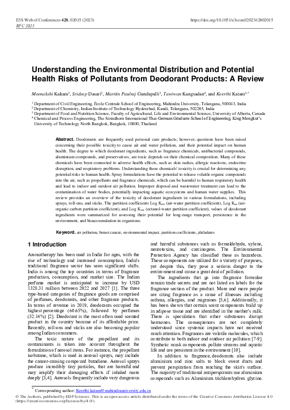 (PDF) Understanding the Environmental Distribution and Potential Health ...