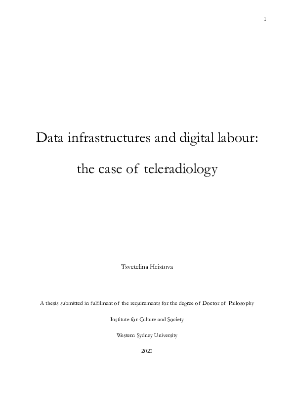 (PDF) Data infrastructures and digital labour : the case of teleradiology