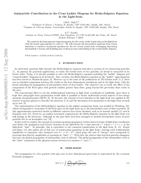 (PDF) Antiparticle Contribution in the Cross Ladder Diagram for Bethe ...